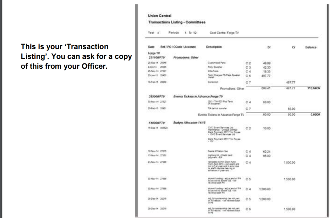 Finance Guide For Committee Treasurers - Sheffield Students' Union